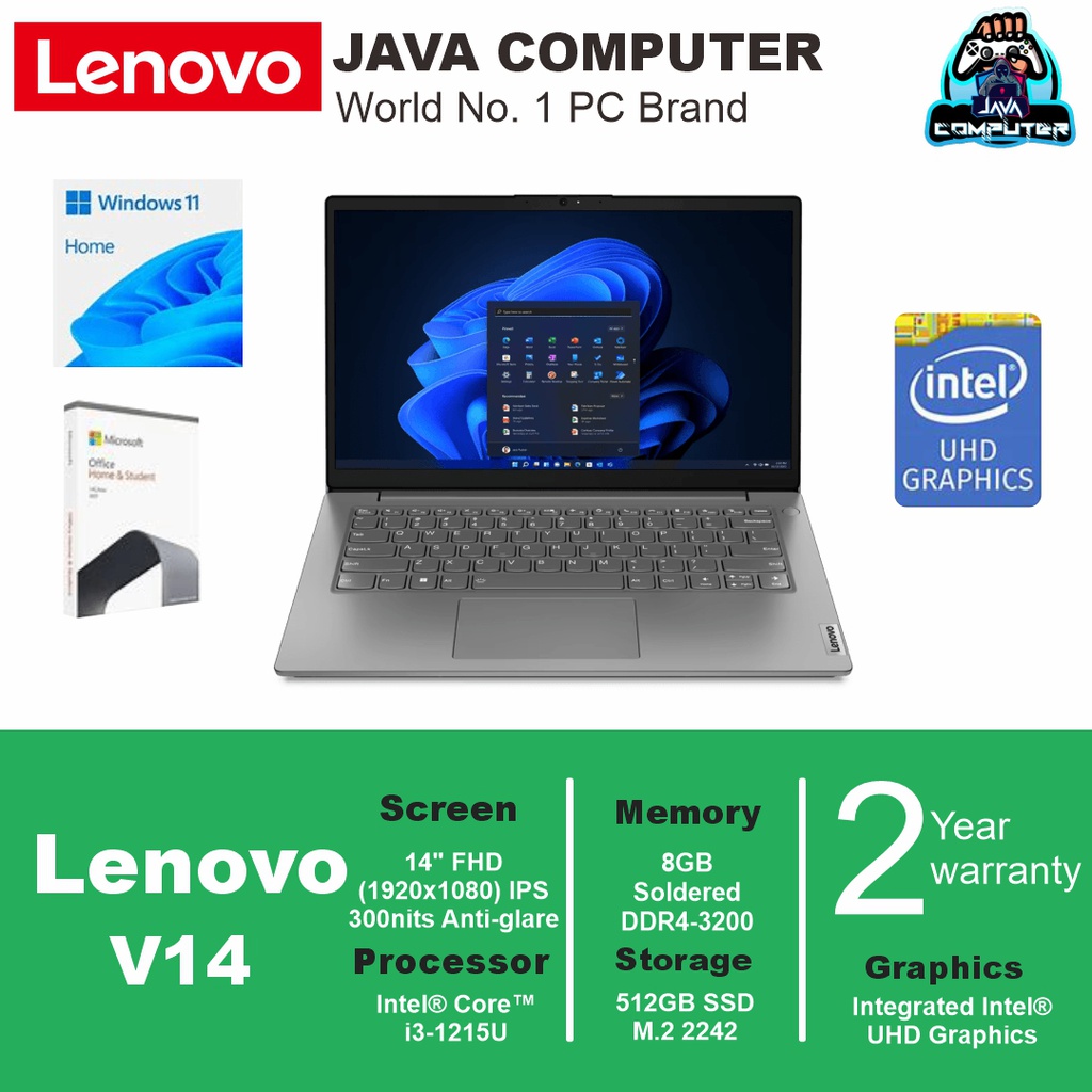 Lenovo V14 G3 IAP 82TS00JMID/i3-1215U/8GB/512GB SSD/W11+OHS/14" FHD IPS/Iron Grey (BAG) | Java ...